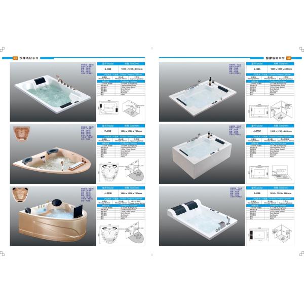 Quality Durable Rectangular Wall Mounted Bathtub 6 Air Bubble Jets Bathroom Sanitary for sale