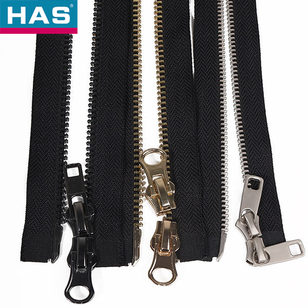 Quality #3 #5 #8 Double Open Tail Brass Metal Zipper Y Teeth Double Pull Head for sale