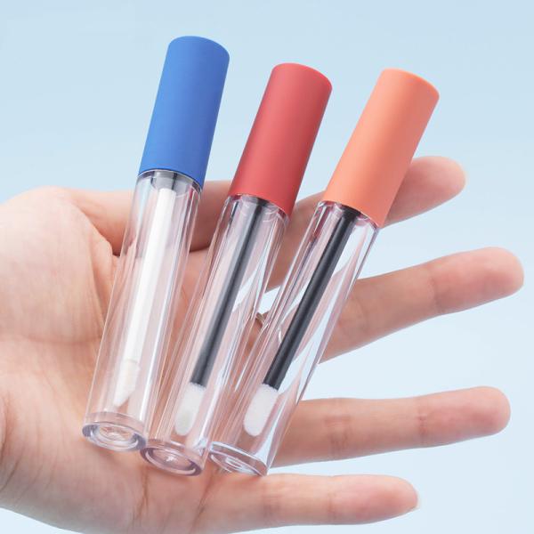 Quality Unique Cosmetic Container Tube Empty Lip Gloss Tube Sky Blue Wine Red With Logo for sale