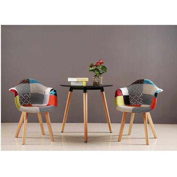 Quality Fabric Armrest Patchwork Dining Chair for sale