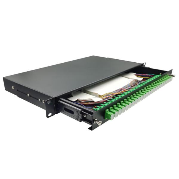 Quality 24 Ports SC/APC ODF Rack Fiber Patch Panel 1U 19 Inch Standard Frame Type Pull - for sale