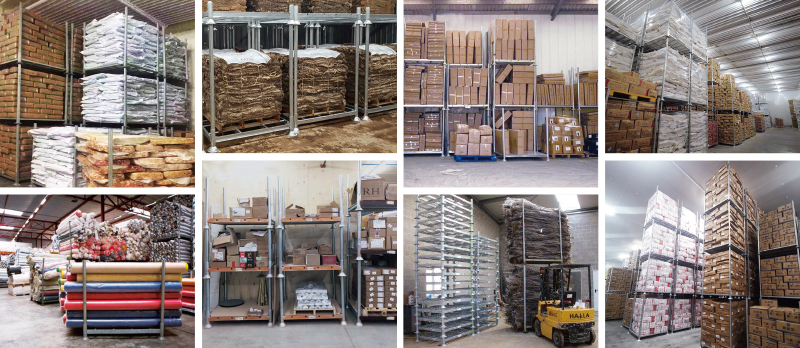 Round Post Pallet Stacking Rack
