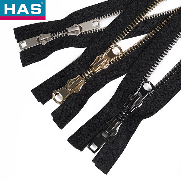 Quality #3 #5 #8 Double Open Tail Brass Metal Zipper Y Teeth Double Pull Head for sale