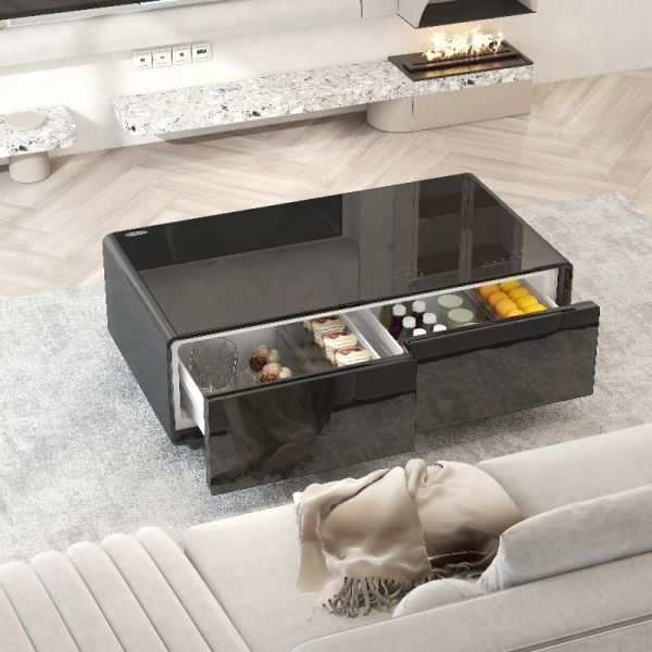 Quality Stylish Morden Simple Style Coffee Table with Music Player and Fridge Freezer for sale