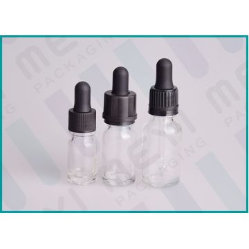 Quality 5ml 30ml 100ml Transparent Glass Dropper Bottles For Cosmetic Oil / Lotion for sale