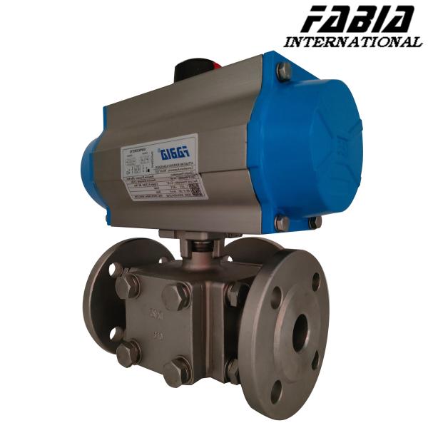 Quality Pneumatic Flanged Ball Valve 3-Piece Split Type Pneumatic Control for sale