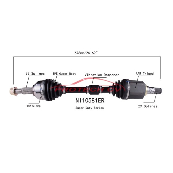 Quality NI10581ER Front Drive Axle Assembly Murano Cv Complete Assembly for sale