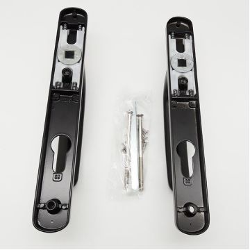 Quality Bend Shape PVD Door Window Handles Zinc alloy material Black Color With Pipe for sale