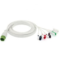 Quality 12 Pin 5 Leads One Piece Ecg Cable With Leadwires Compatible Mindray Portable for sale