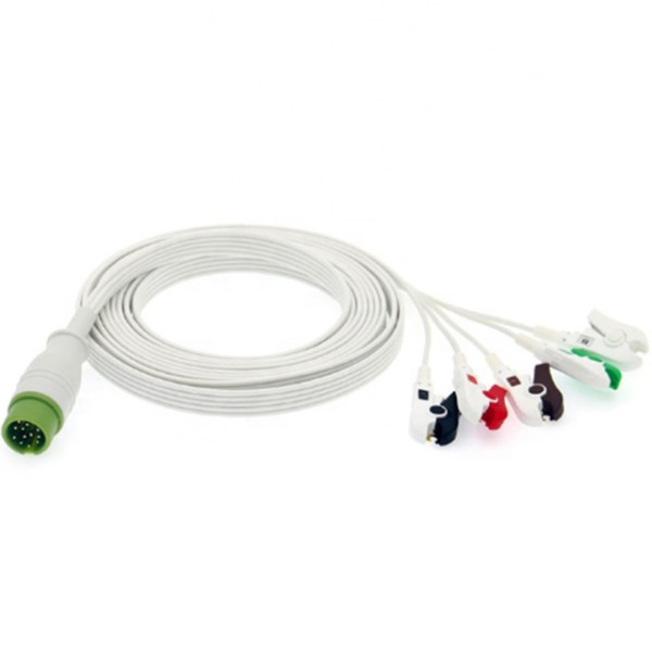 Quality 12 Pin 5 Leads One Piece Ecg Cable With Leadwires Compatible Mindray Portable for sale