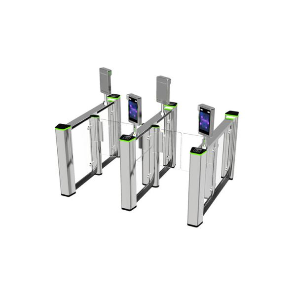 Quality Tempered Glass SS304 0.4S Fastlane Pedestrian Barrier Speed Gate Turnstile for High Traffic Areas for sale