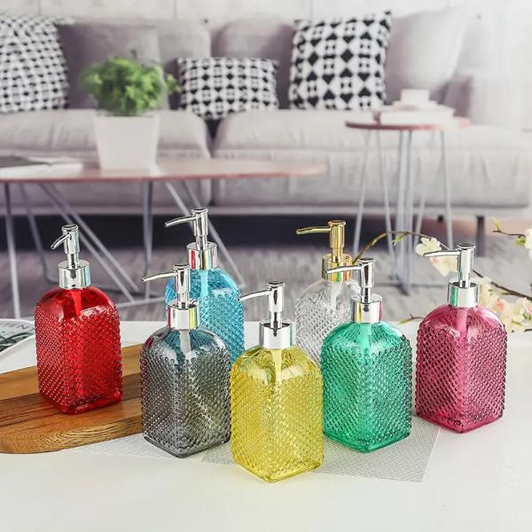 Quality Polka Dot Glass Bottle 500ml For Press Type Dispensing Of Hand Sanitizer And for sale