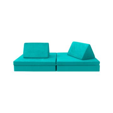 Quality OPEN-ENDED PLAY 6 PIECE VELVET FABRIC MODULAR SOFA WITH PROTECTIVE LINER for sale
