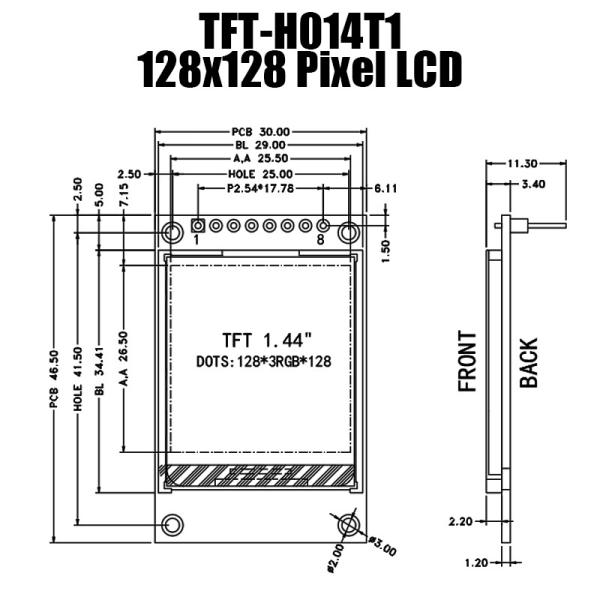 Quality 1.44 inch TFT LCD Display 128x128 Square Screen For Arduino for sale