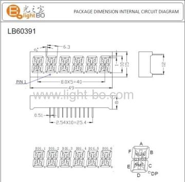 Custom Super Red 6 digit 14 segment led display 10mm common anode for Instrument Panel