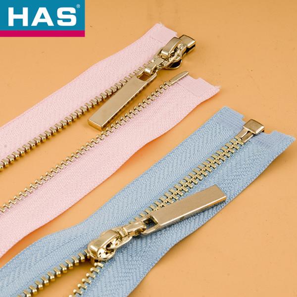 Quality 27 Inch Separating Jacket Zipper Smooth Gold Teeth Zipper Eco Friendly for sale
