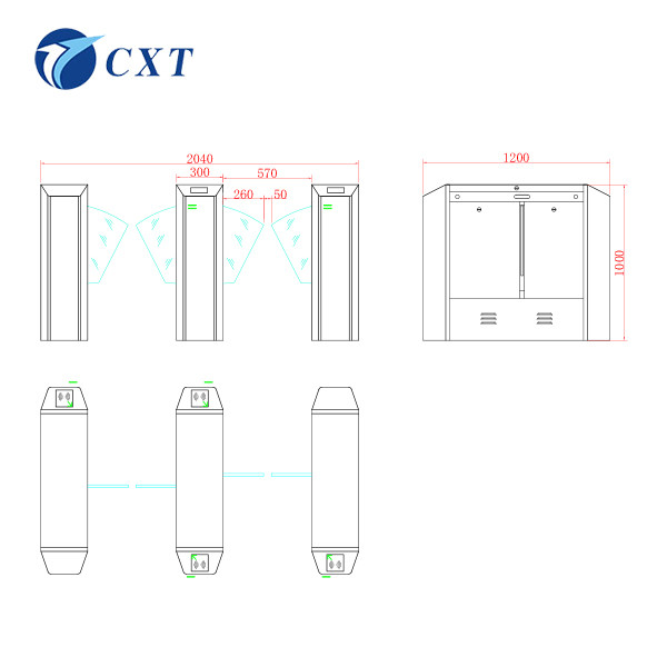 Quality YW120 Durable Flap Barrier Gate with QR Code Face Recognition Brushless Motor for sale