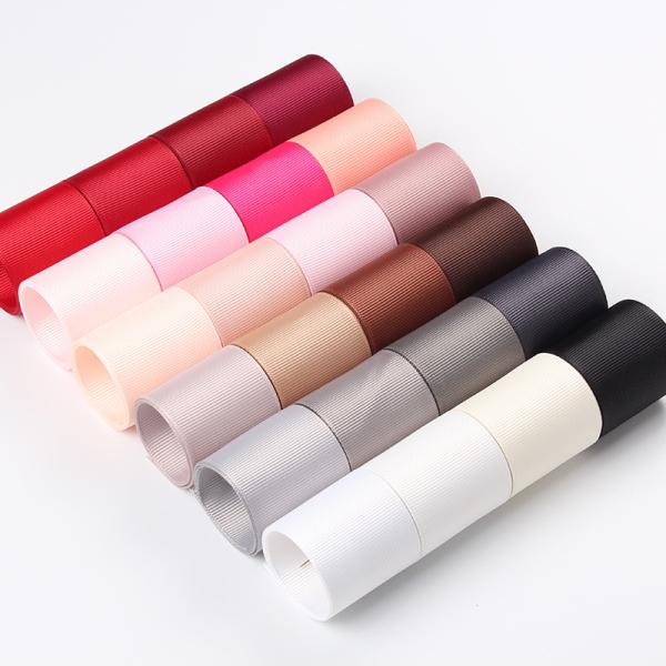 Quality 3mm-100mm Solid Assorted Color Polyester Grosgrain Ribbon for Gift Wrapping and for sale