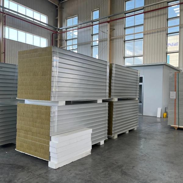 Quality Modern Warehouse Workshop Rock Wool Sandwich Panels with Competitive for sale
