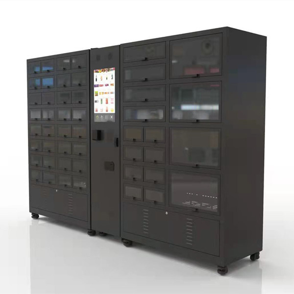 Quality Refrigerate Locker Vending Machine With 48 Cells Black Color Cooling Locker for sale