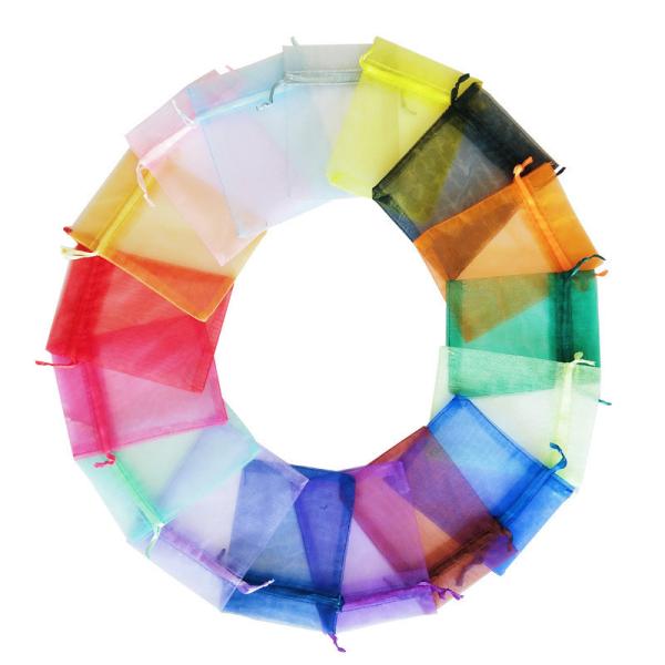 Quality Logo Customizable Soft-loop Organza Bags Small Drawstring Pouches for Jewelry Packaging for sale