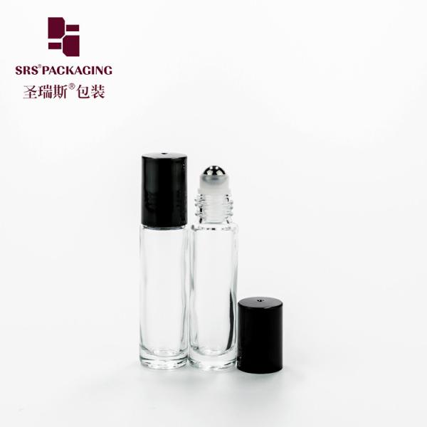 Quality Custom 10ml clear thick wall glass roll on bottle for perfume essential oil for sale