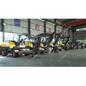 Quality 8.5tons Wheel Yellow Large Digger Hydraulic Mining Big Excavator With Spare Parts for sale