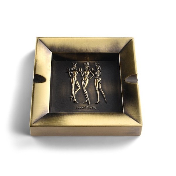 Quality Classical Square Bronze Color Plating Metal Pocket Ashtray lightweight for sale