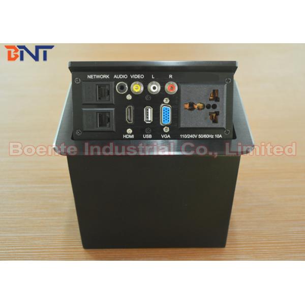 Quality Humanization Desktop Power Sockets With Laser Logo , Conference Table Pop Up Box for sale