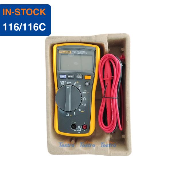 Quality True-RMS Fluke 116/116C HVAC Multimeter 600V 6000 Count Thermometer & Microamps LoZ CAT III 600V for sale