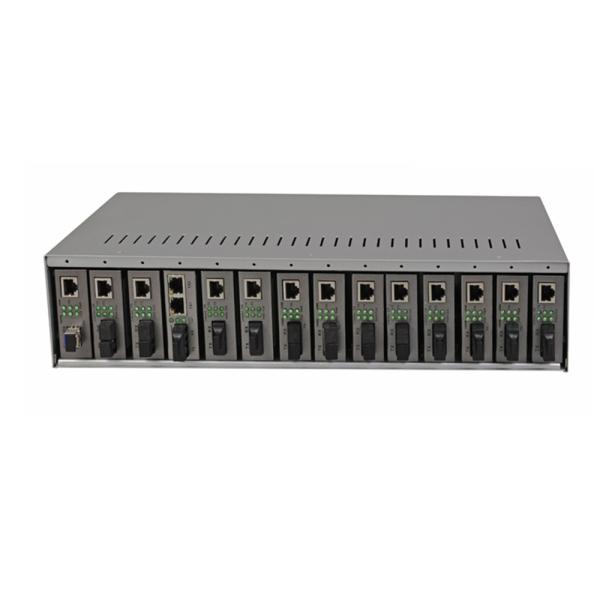 Quality 14 Slot Media Converter Rack Chassis 19 Inch 2U Dual AC220V For Fiber Media for sale