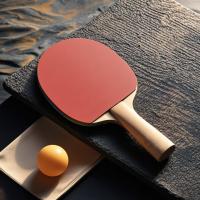 Quality Pure Wood Table Tennis Racket With Double Reverse Rubber for sale