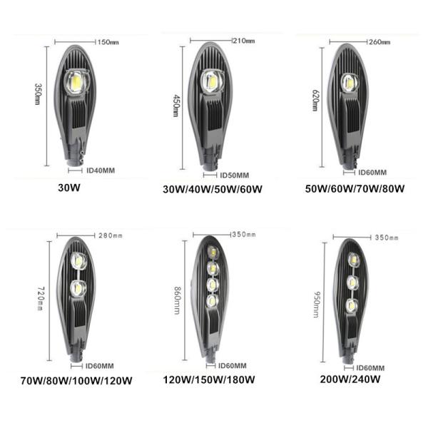 Quality High Efficiency Road Waterproof LED Street Lights 100W 250W Warm White for sale
