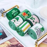 Quality 63mm Sustainable St.Patrick's Day Ribbon MSD Customized Wired Ribbon for Irish for sale