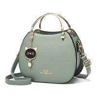 Quality Trendy Single Shoulder Women's Handbag with Cat Pendant and Zipper Closure for sale