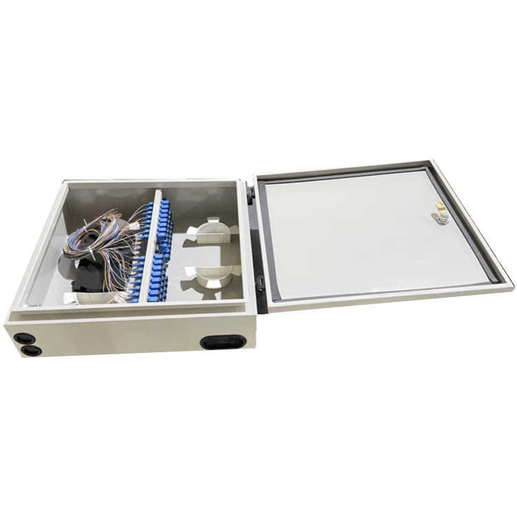Quality 48 Core Wall Mount Fiber Distribution Box Outdoor Waterproof 48F LCD Adapter for sale
