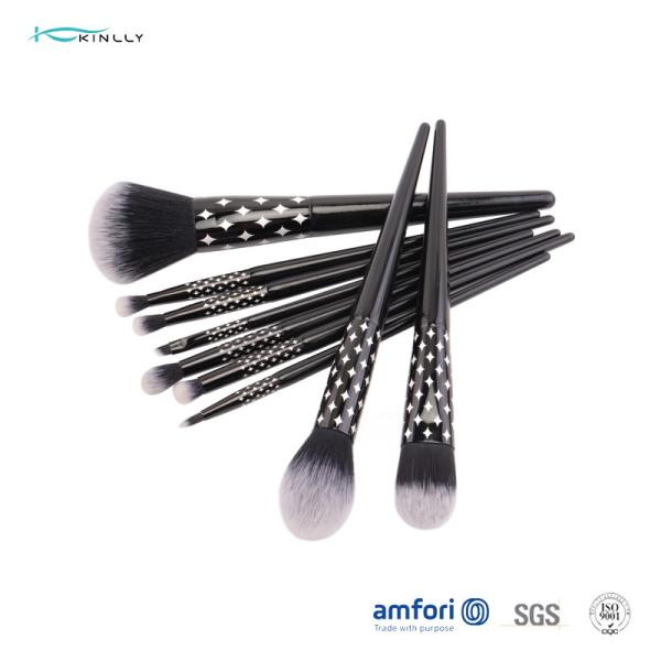 Quality 9pieces Wooden Handle Nylon Hair Cosmetics Makeup Brush Set for sale