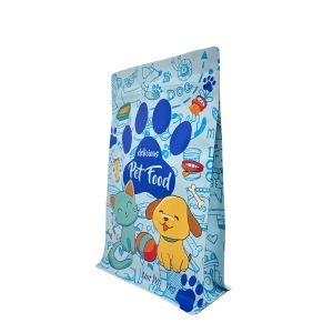 Quality 1.0kg Custom Blue Matte Pet Dog Product Food Packaging Bags Stand Up Flat Bottom for sale