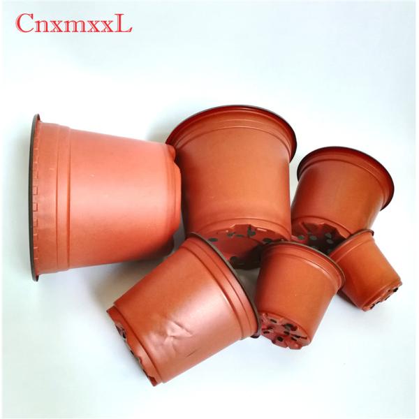 Quality 75pcs Flexible Sturdy Plastic Flower Pots HDPE Waterproof 6 Inch Plastic Pots for sale