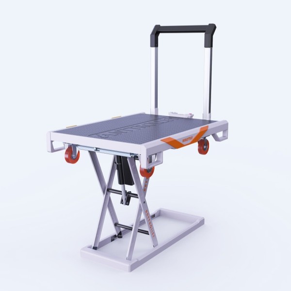 Quality 110V 220V Hydraulic Elevating Cart Flatbed Lift Platform Vehicle 1000 Lbs for sale