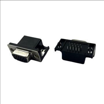 Quality Right Angle High DB Connector D-SUB VGA 15Pin Female Socket Receptacle Connector for sale