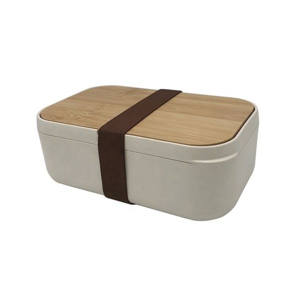 Quality Bamboo Fiber Bento Lunch Box with Removable Divider  196.5*124*74mm for sale