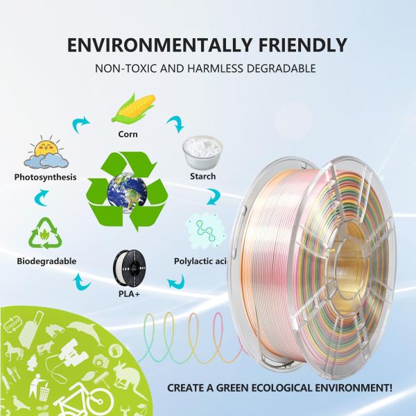 Quality PLA Silk Rainbow Filament Toughness Enhanced 3D Print Rainbow Filament for sale