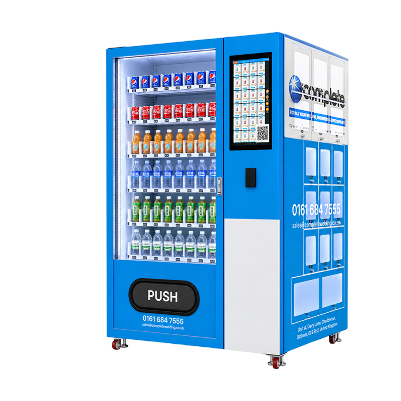 Quality Snack and Drink Vending Machine with Side Cabinet Locker Card Reader for Small for sale