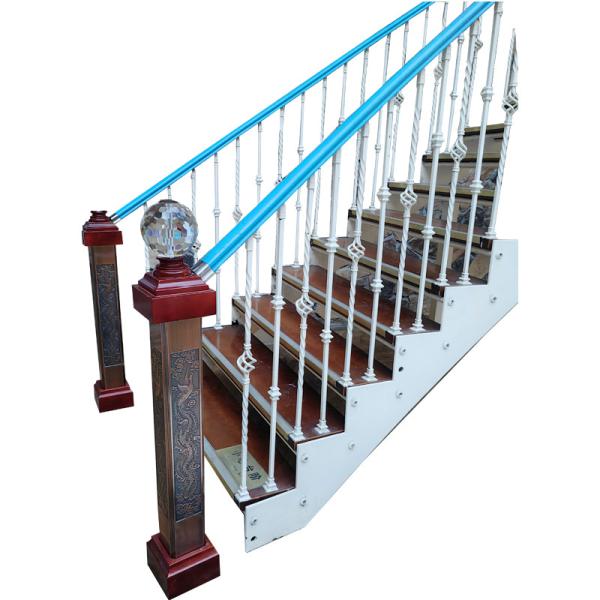 Quality Electrostatic Spraying Iron Black Metal Railing Interior Stair Balustrade for sale