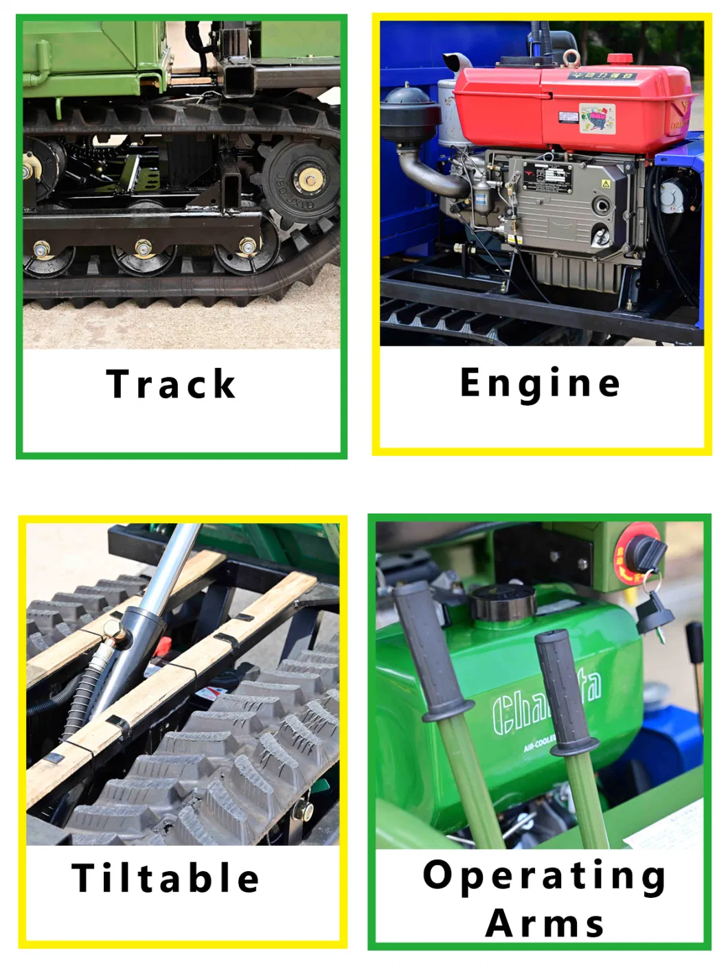 High Performance Crawler Dumper GF5000d 5 Tons Self-Loading Capacity Self-Propelled Side Dumping Style 37kw/3200r/Min Engine Power Used for Oil Palm Plantation