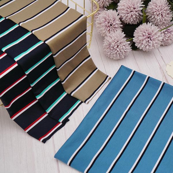 Quality Summer Mercerized Cotton Fabric 200g 170cm Breathable Striped Shirt Material for sale