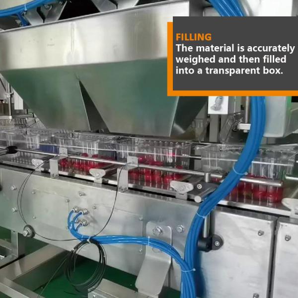 Quality Linear Automatic Filling Machine Cherry Blueberry Strawberry Tray Box Packaging for sale