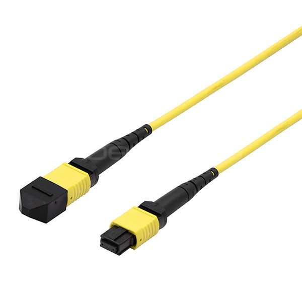 Quality CATV Networks MPO Trunk Cable Female To Female 12 Fibers Polarity A OM3 Yellow Jacket for sale