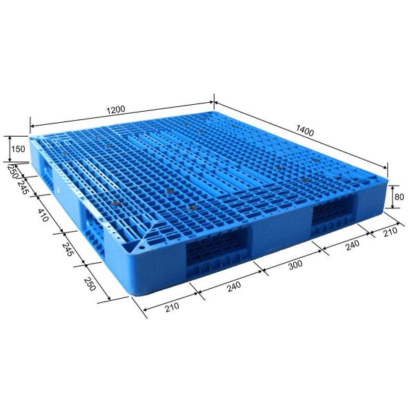 Quality Durable Virgin PP Euro Plastic Pallet Double Faced 1400x1200mm for sale